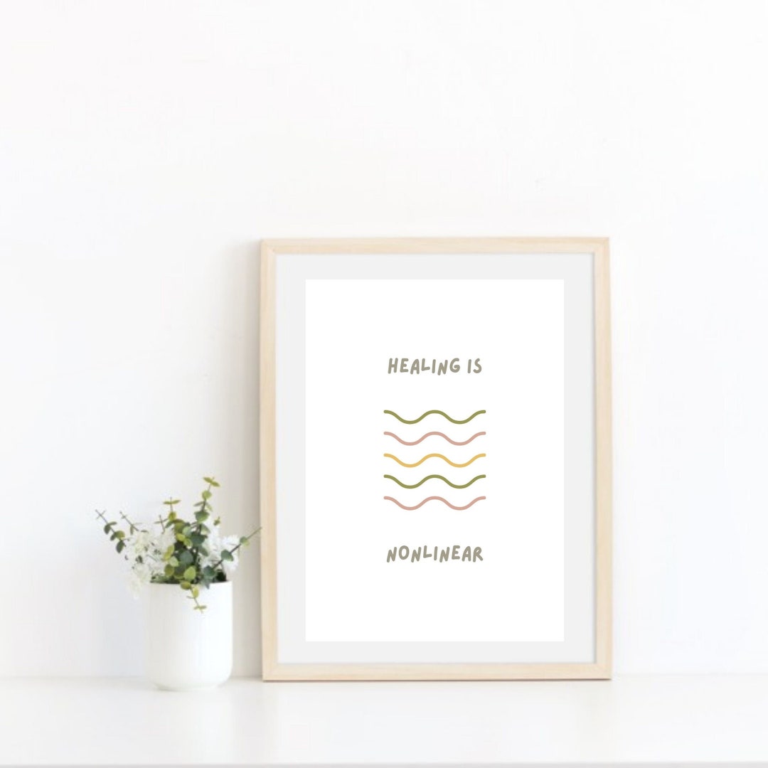 Healing is Nonlinear Print - Mental Health Poster - School Psychologist ...