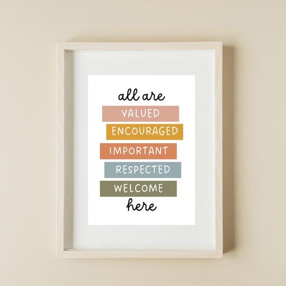 All Are Welcome Print Classroom Poster School Psychologist - Etsy