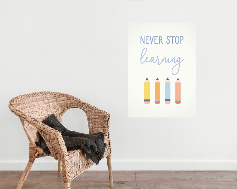 Never Stop Learning Print School Psychologist Office Decor - Etsy