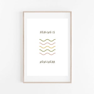 Healing is Nonlinear Print - Mental Health Poster - School Psychologist ...