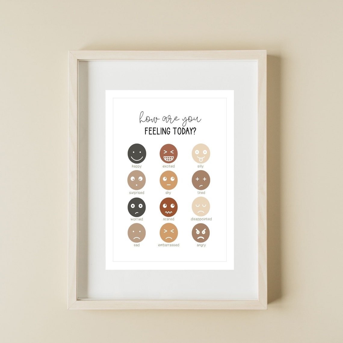 Inclusive Feelings Chart Print - Diversity Poster - School Psych Office ...