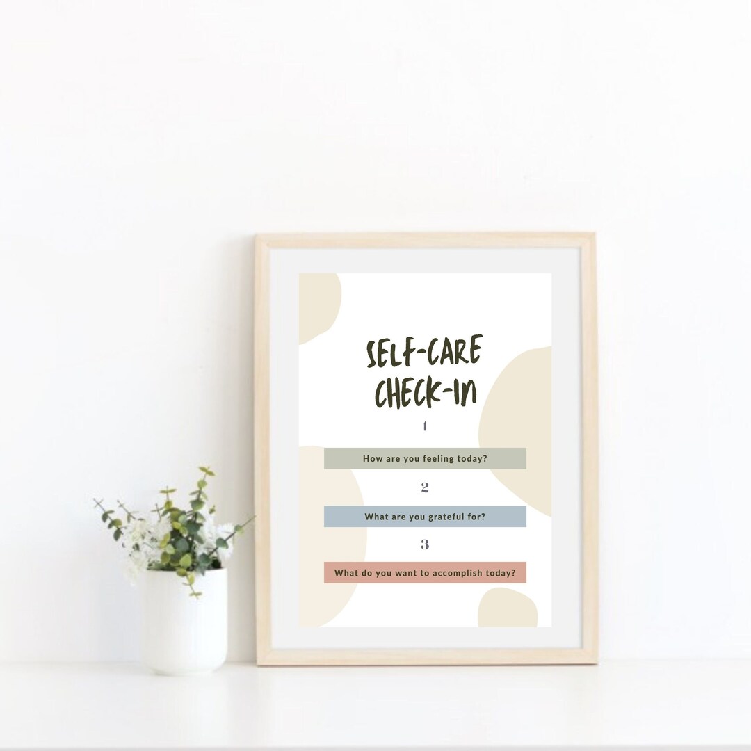 Self Care Check in Print - Mental Health - School Psychologist Print ...