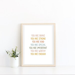 Positive Affirmations Print - School Psychologist Office Decor - School ...