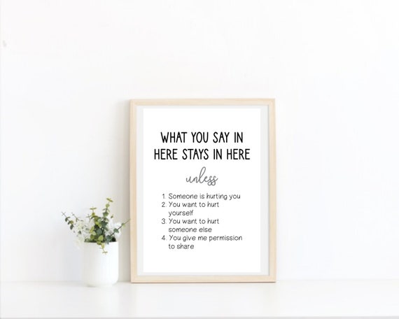 What You Say In Here Stays In Here Print School Psychologist | Etsy