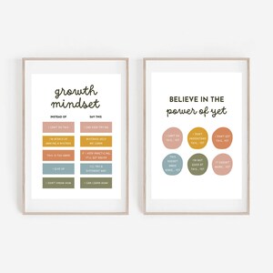 Growth Mindset Poster School Psychologist Office Decor Counselor ...
