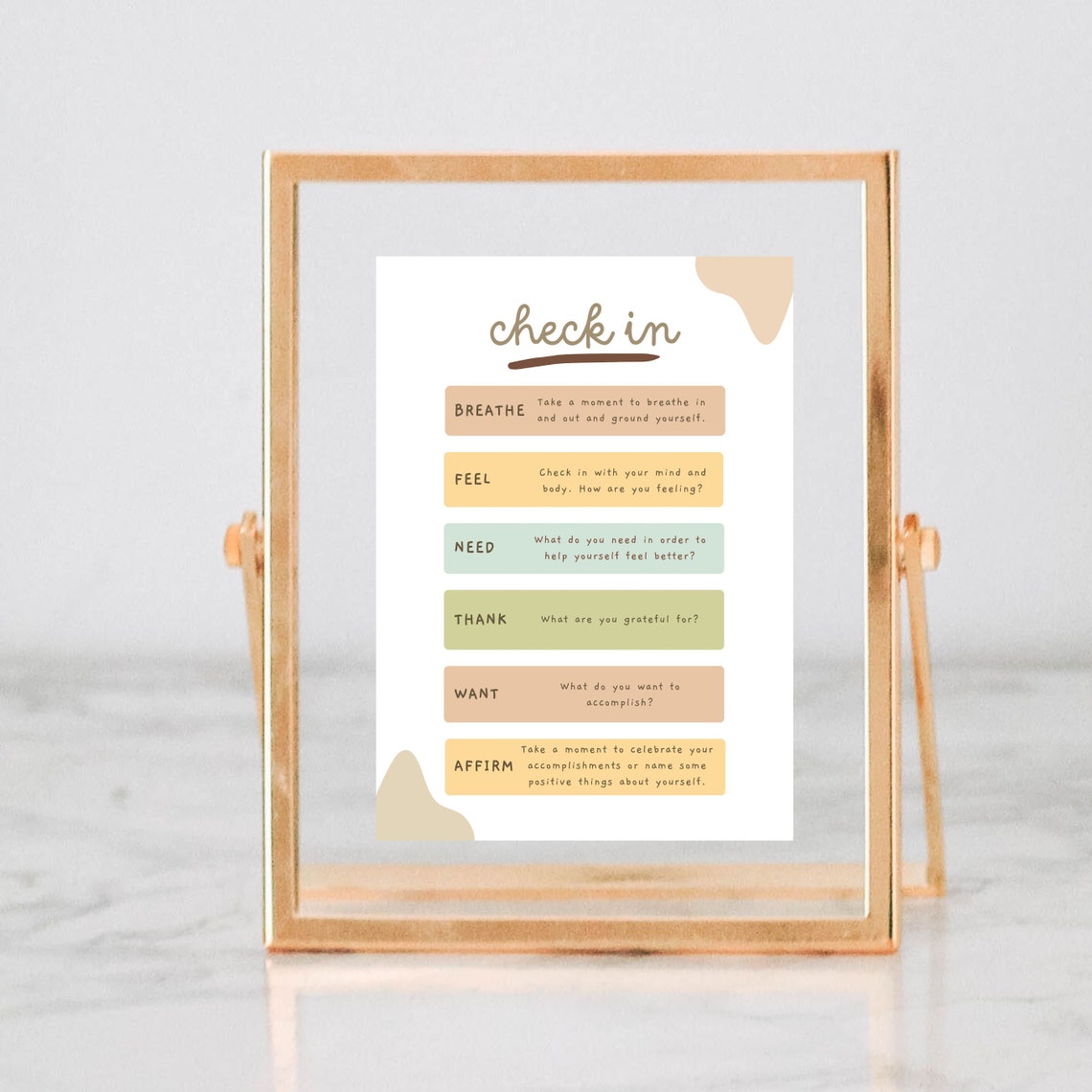 Self Care Check in Print- School Psychologist Office Decor- School ...