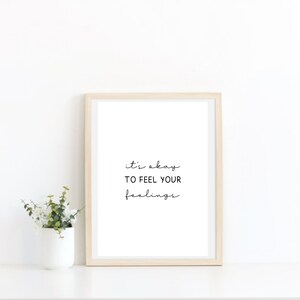 It's Okay to Feel Your Feelings Print - School Psychologist School ...