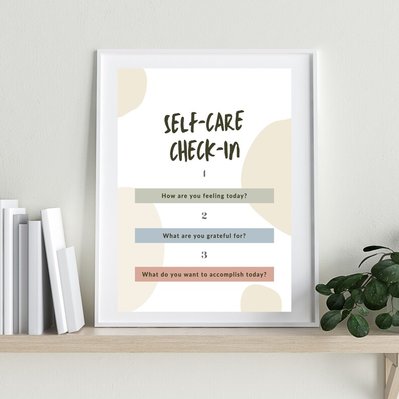 Self Care Check in Print Mental Health School Psychologist - Etsy