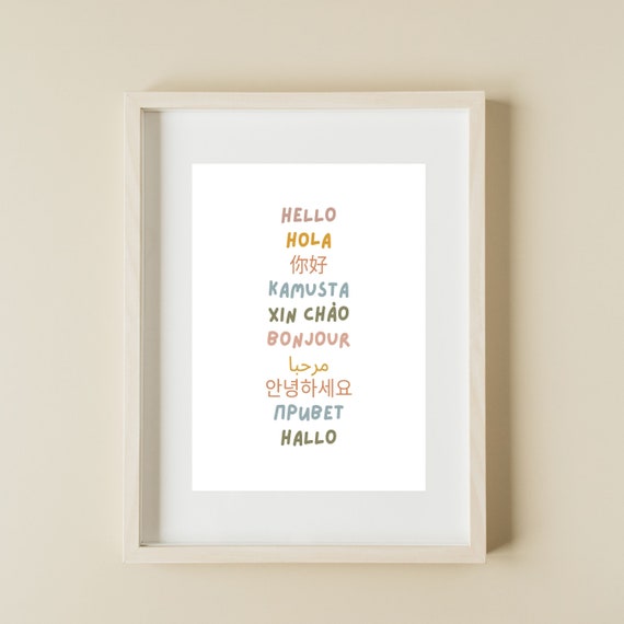 Hello Languages Print Welcome Diversity Poster School - Etsy