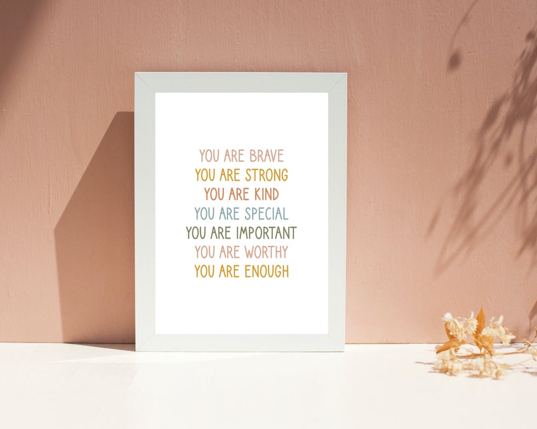 Positive Affirmations Print - School Psychologist Office Decor - School ...