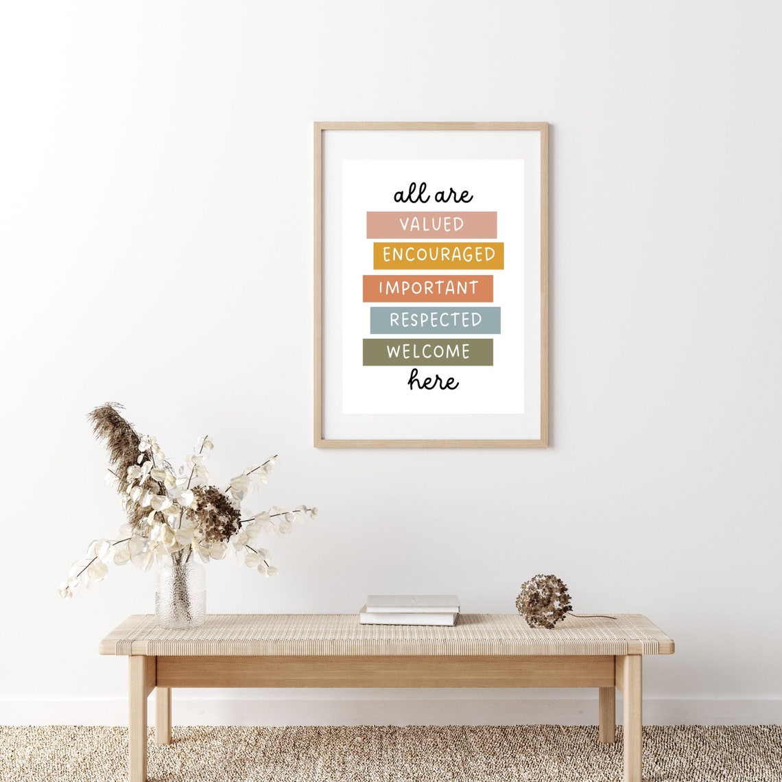 All Are Welcome Print Classroom Poster School Psychologist - Etsy
