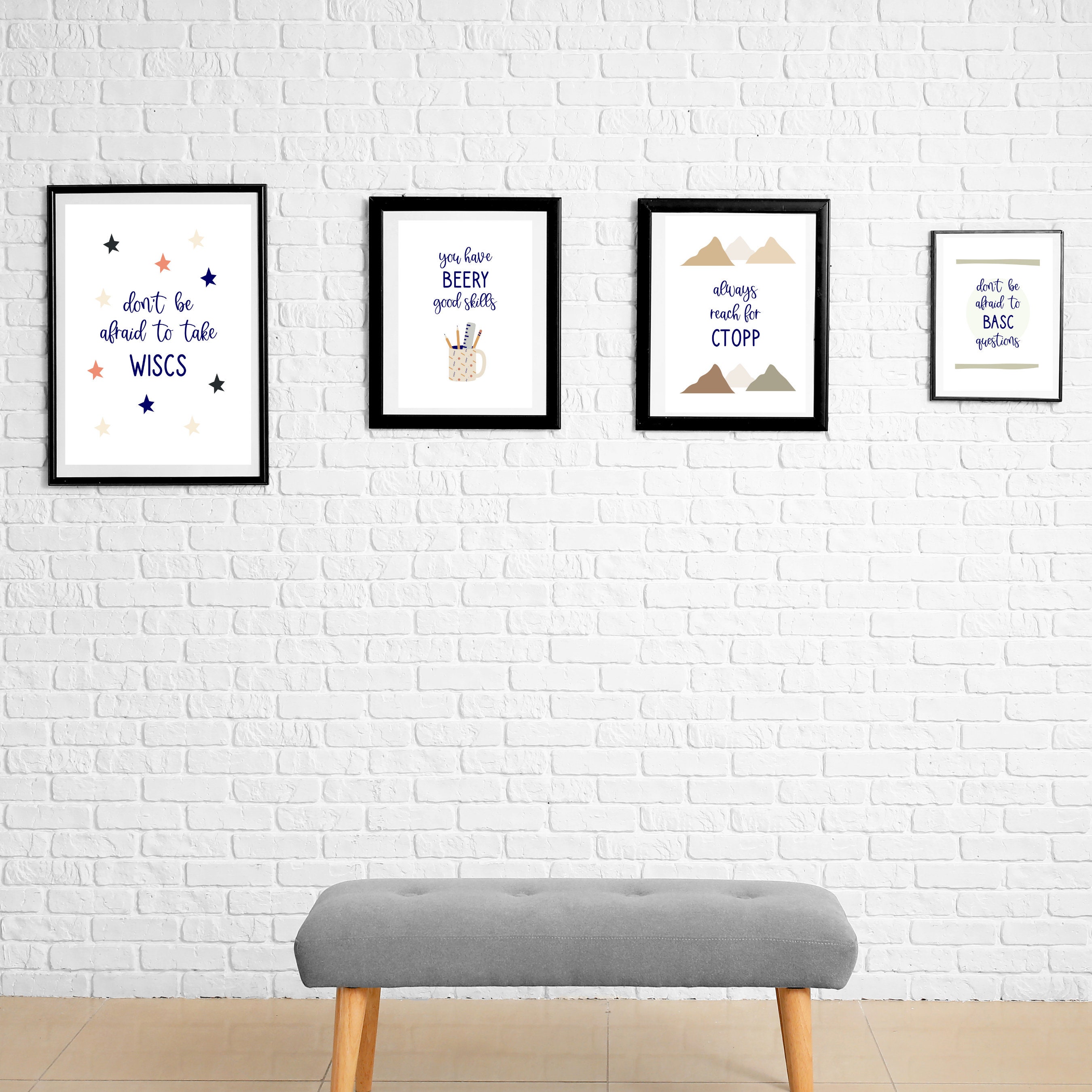 Set of 4 Test Kit Prints Bundle School Psychologist Print | Etsy