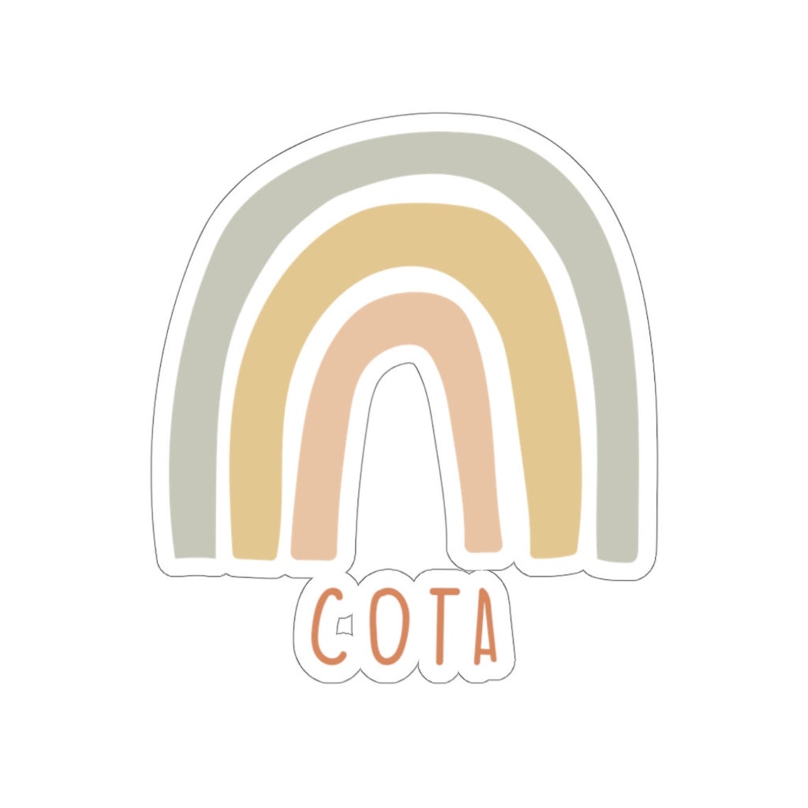 COTA Rainbow Sticker - Certified Occupational Therapy Assistant Sticker ...