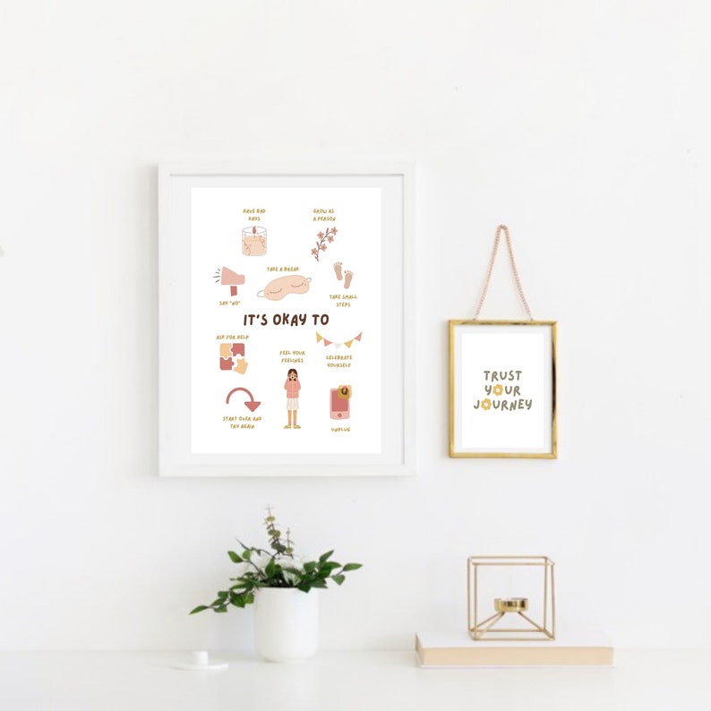 It's Okay to Print- Self Care Reminder- Mental Health Poster- Self Love ...