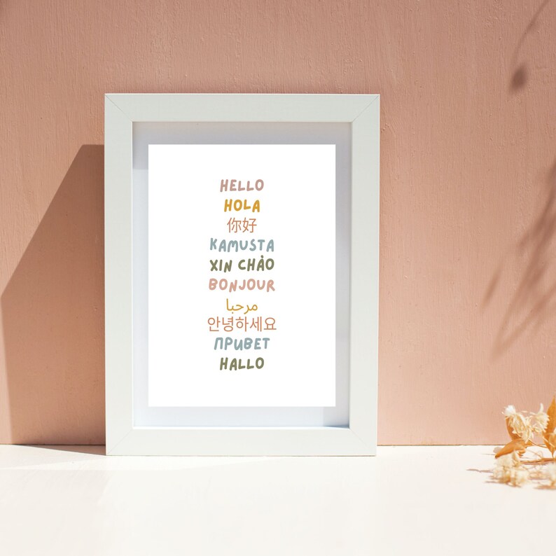 Hello Languages Print- Welcome Diversity Poster- School Psychologist ...