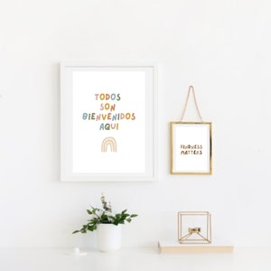 Todos Son Bienvenidos Aqui Print- Everyone is Welcome Here Spanish ...