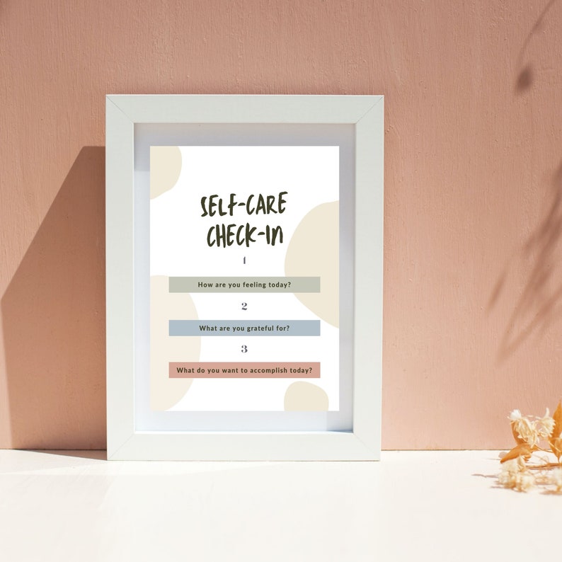 Self Care Check in Print - Mental Health - School Psychologist Print ...