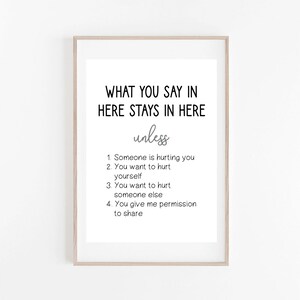 What You Say in Here Stays in Here Print - School Psychologist Office ...