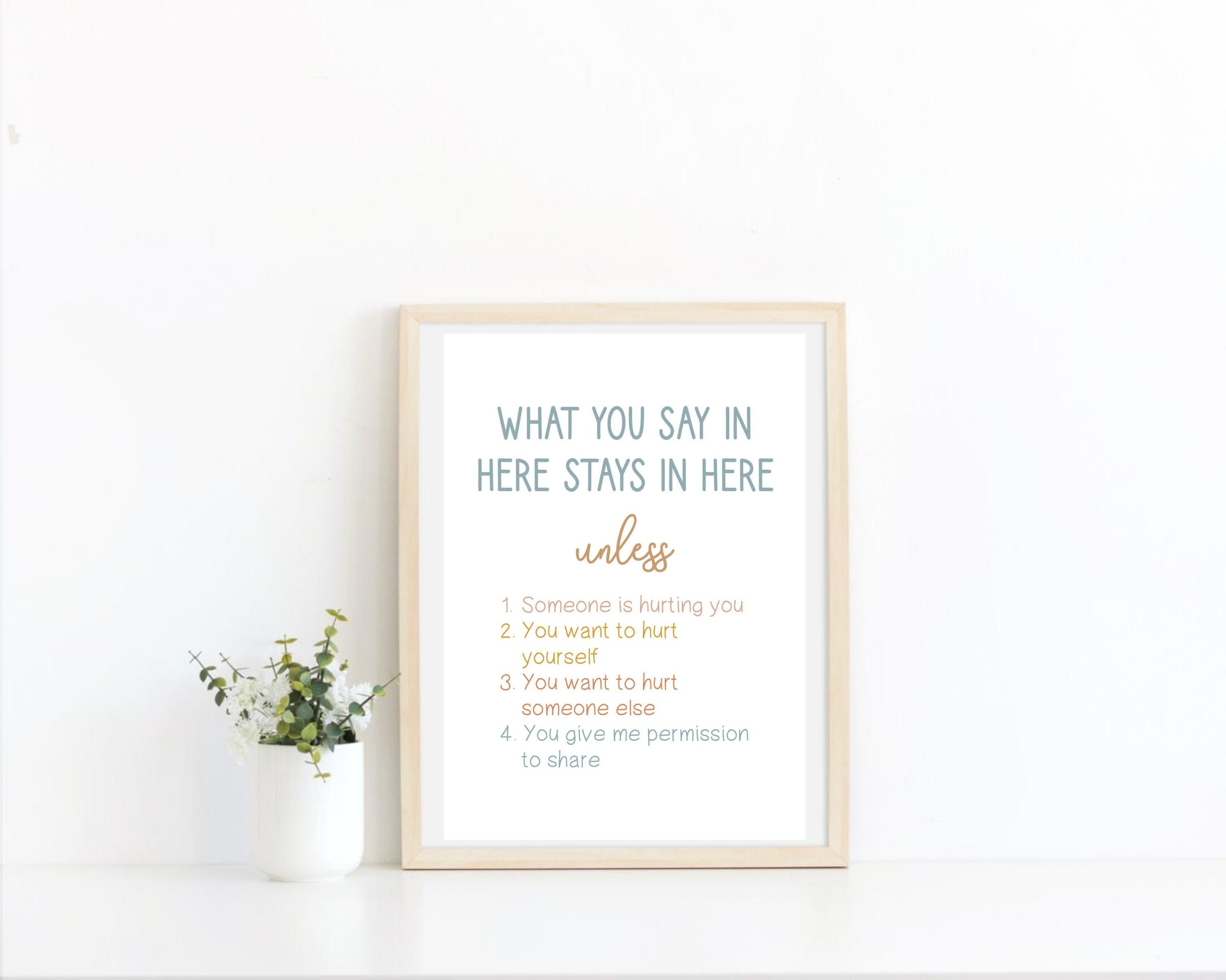 What You Say in Here Stays in Here Print School Psychologist - Etsy