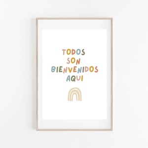 Todos Son Bienvenidos Aqui Print- Everyone is Welcome Here Spanish ...