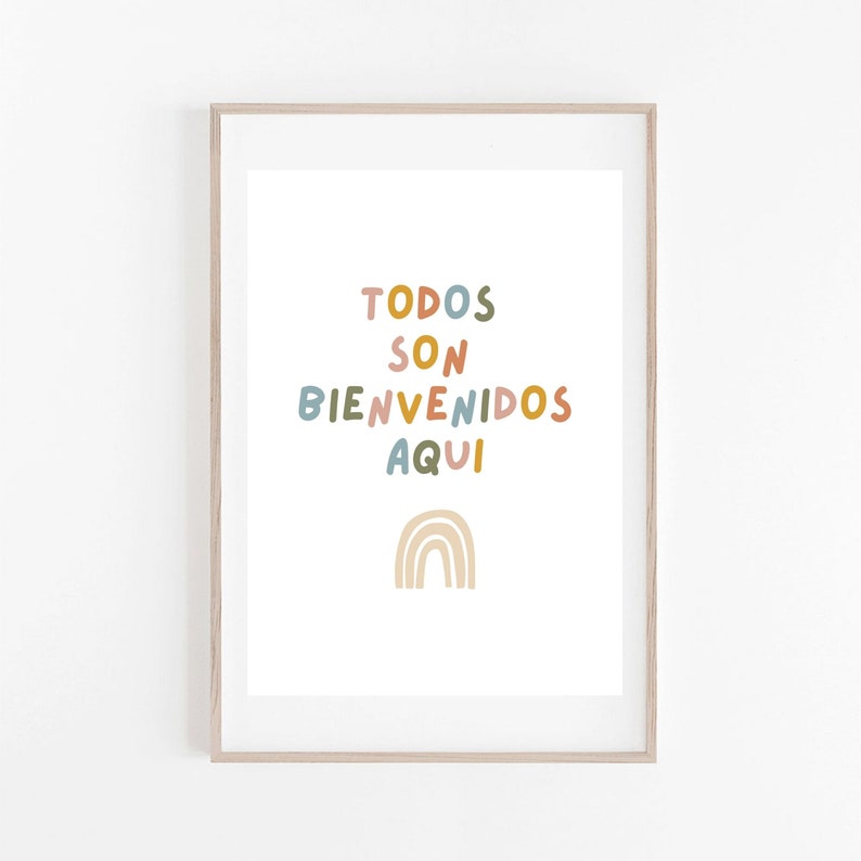 Todos Son Bienvenidos Aqui Print Everyone is Welcome Here - Etsy