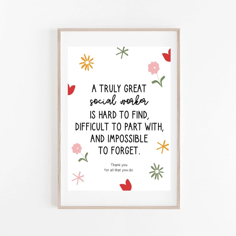 A Truly Great Social Worker is Hard to Find Print Social - Etsy