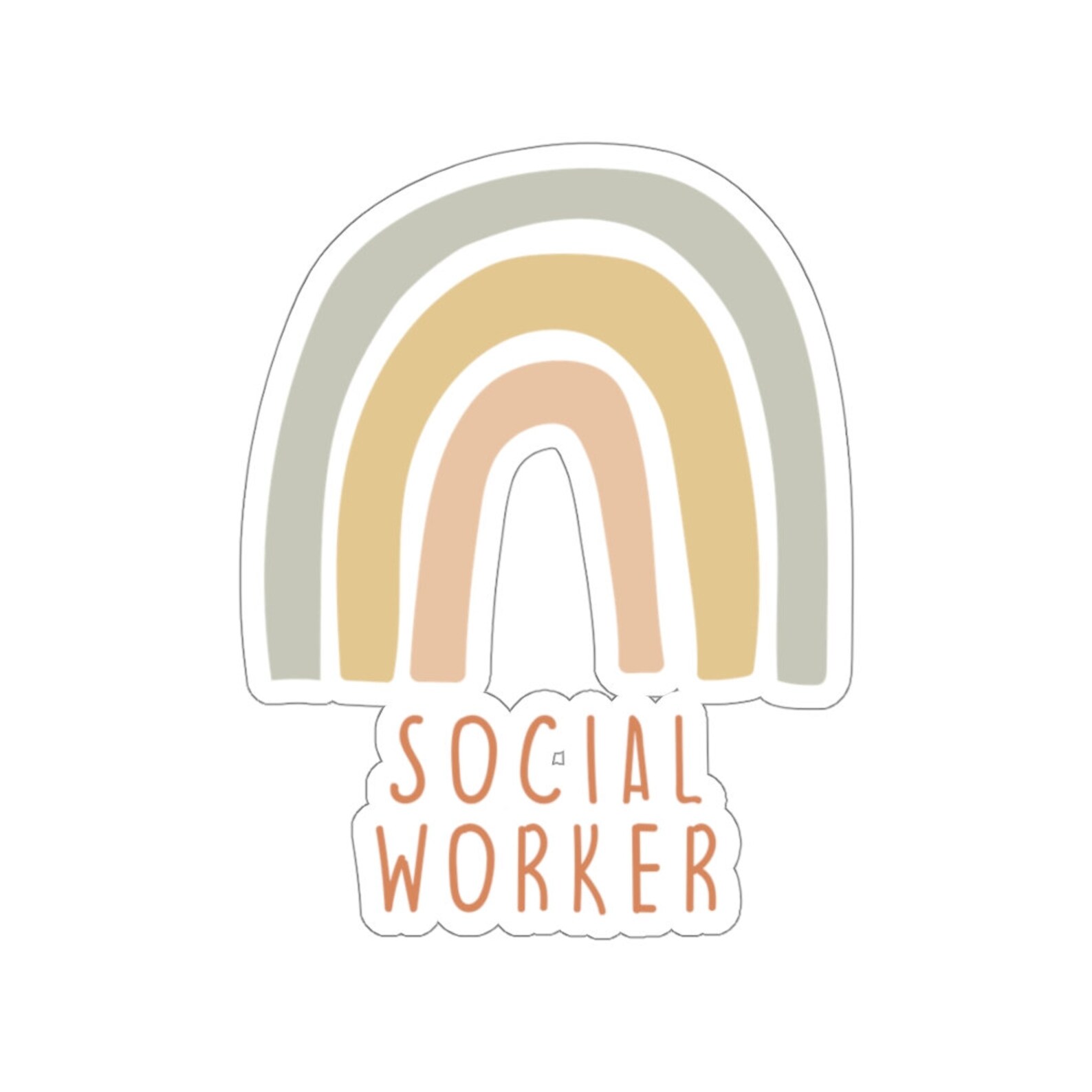 Social Worker Rainbow Sticker Social Work Sticker Social Etsy