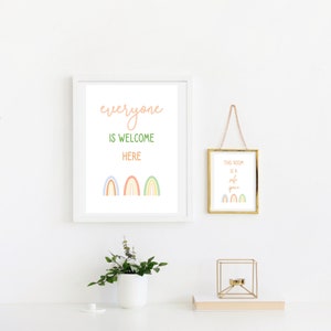 Everyone is Welcome Here Print - School Psychologist Office Decor ...
