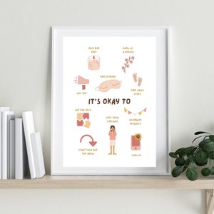 It's Okay to Print- Self Care Reminder- Mental Health Poster- Self Love ...