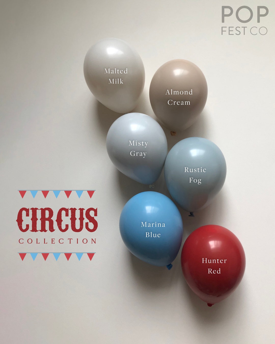 Circus Theme DIY Balloon Garland Arch Kit | Red, Blue, Fog, Gray ...