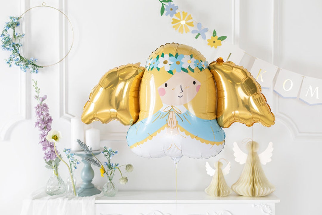 30" Angel - Jumbo Foil Mylar Balloon, Party Decor, Communion, Baptism ...