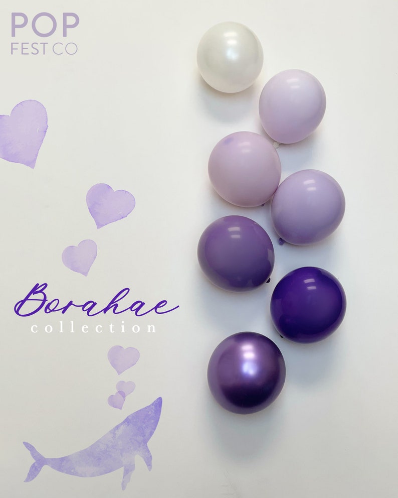 BTS Army Borahae I Purple U K-pop Purple Pearl White DIY Double Stuffed ...