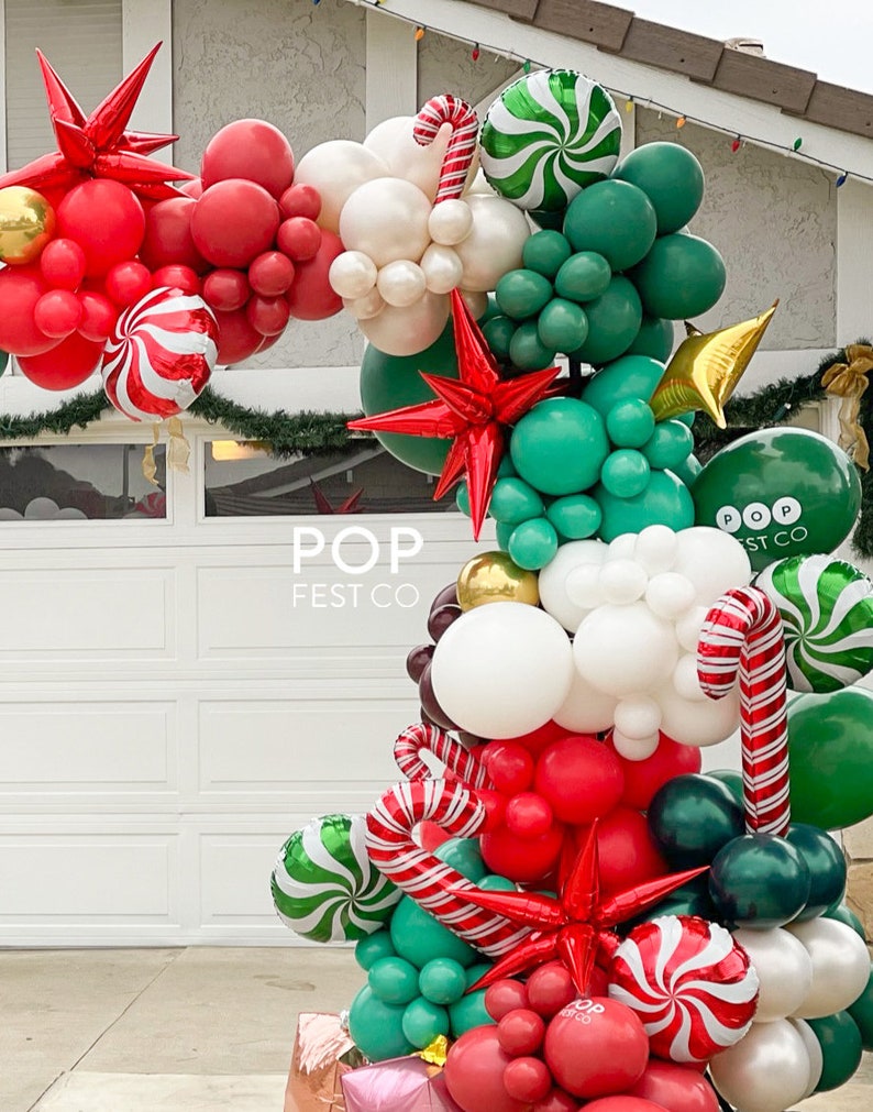 Christmas Balloon Garland Kit Holiday Balloon Arch Holiday Photo ...