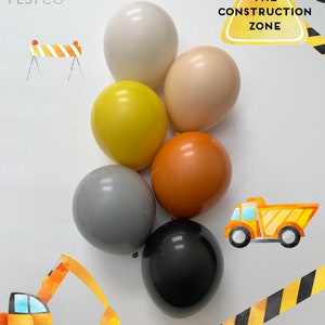 Construction Zone DIY Double Stuffed MATTE Balloon Garland Arch Kit ...