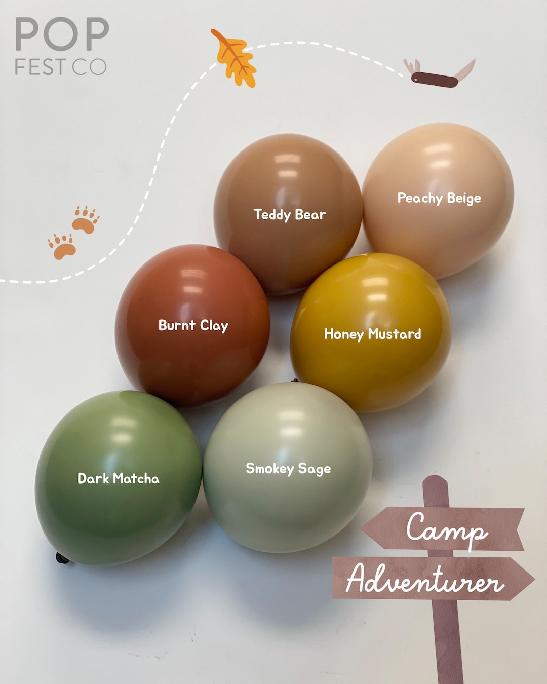 Cocoa Brown Matcha Green DIY Double Stuffed Matte Balloon Garland Kit ...