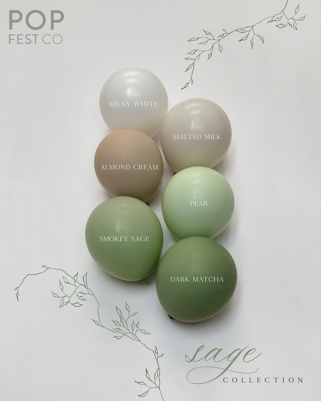 Boho Safari Green DIY Double Stuffed MATTE Balloon Garland Kit | Safari ...