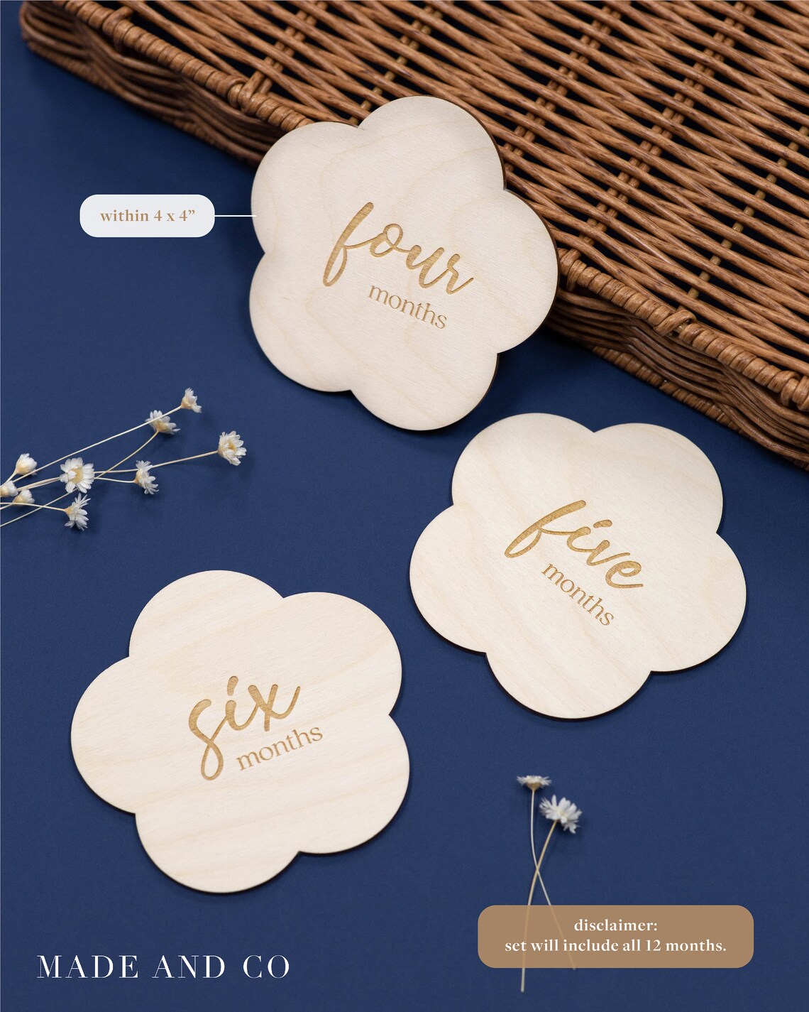 CUSTOM wooden Baby Milestone Cards Engraved Natural - Etsy