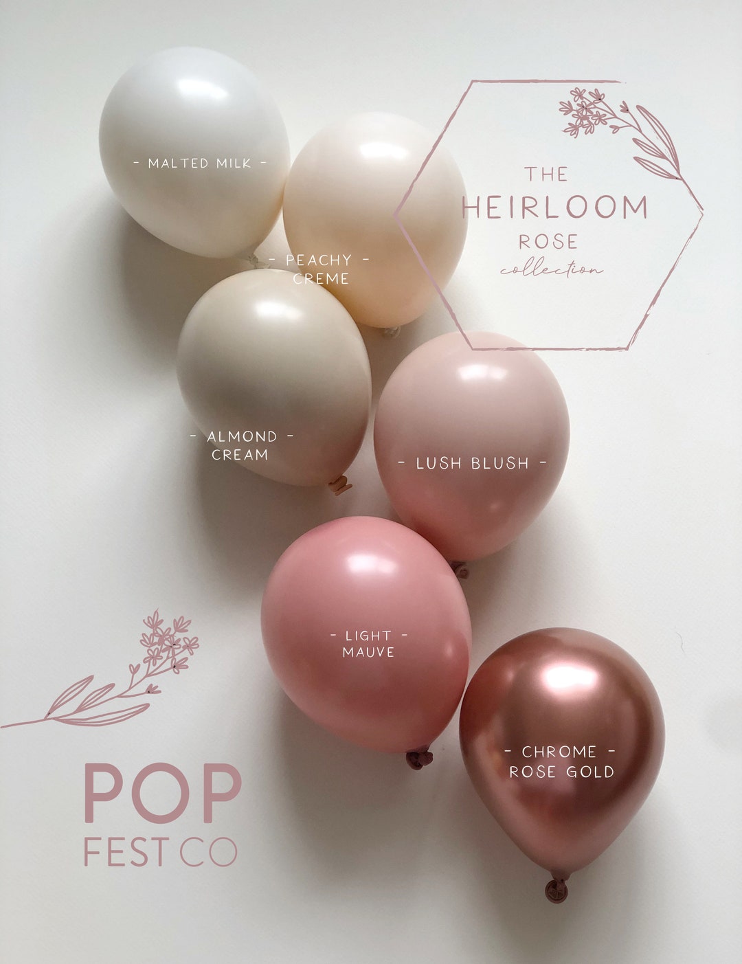 Chrome Rose Gold Blush Pink Series | Individual MATTE Colors Double ...