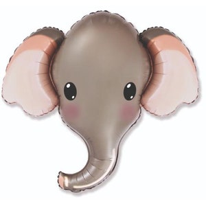 32" Elephant Head Balloon - Jumbo Mylar Balloon, Party Decor, Birthday ...