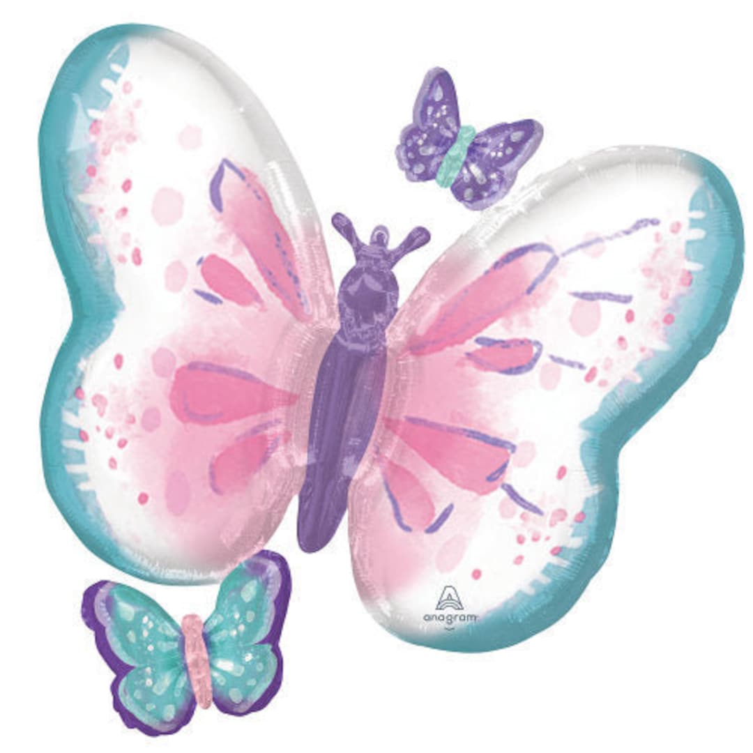 29" Flutter Butterfly Balloon - Jumbo Mylar Balloon, Party Decor ...