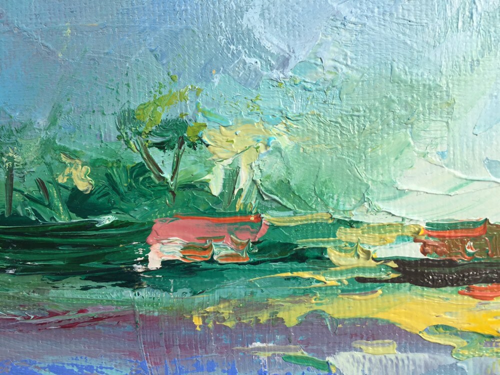 Miami Beach Abstract Oil Painting on Canvas.florida Sun,ocean Waves ...