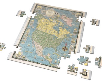 North America Map Puzzle - Etsy