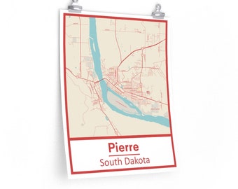 Pierre Map Poster - Etsy