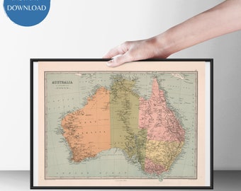 Old Australia Map - Etsy