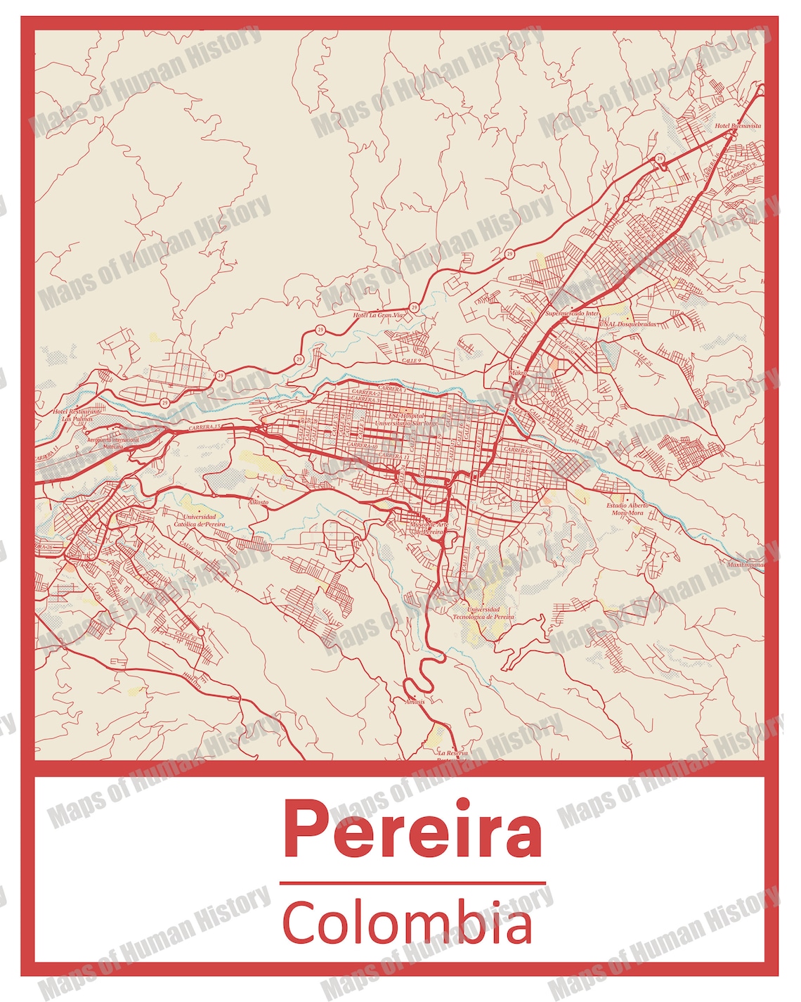 Retro Pereira Colombia Street Map Poster & Canvas Print - Etsy UK Retro Pereira Colombia Street Map Poster & Canvas Print - Etsy UK