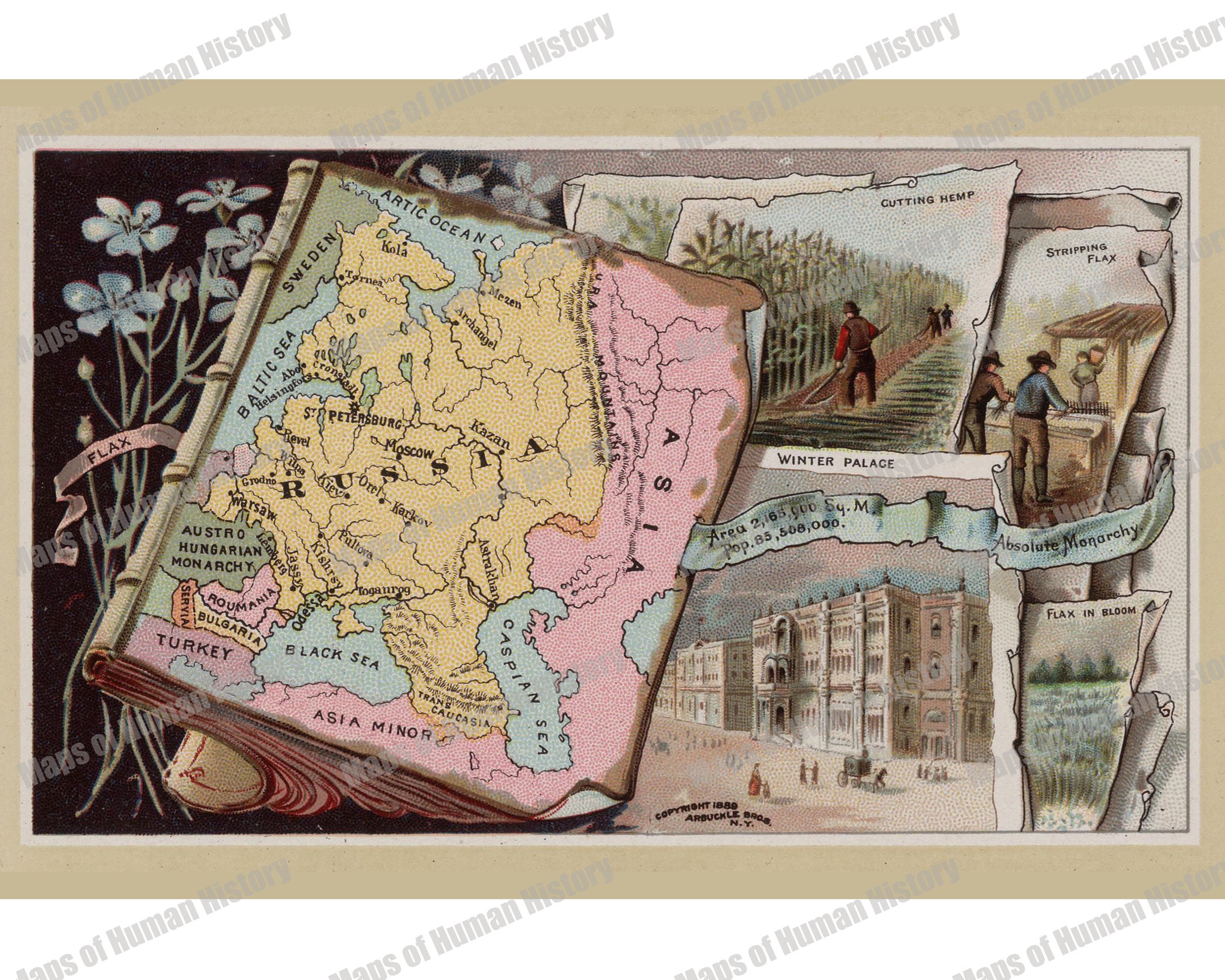 Illustrated Map of Russia 1890 Digital Print Historic - Etsy UK