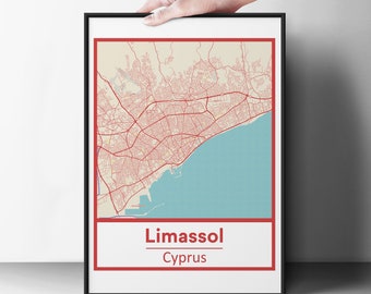 Limassol Street Map - Etsy