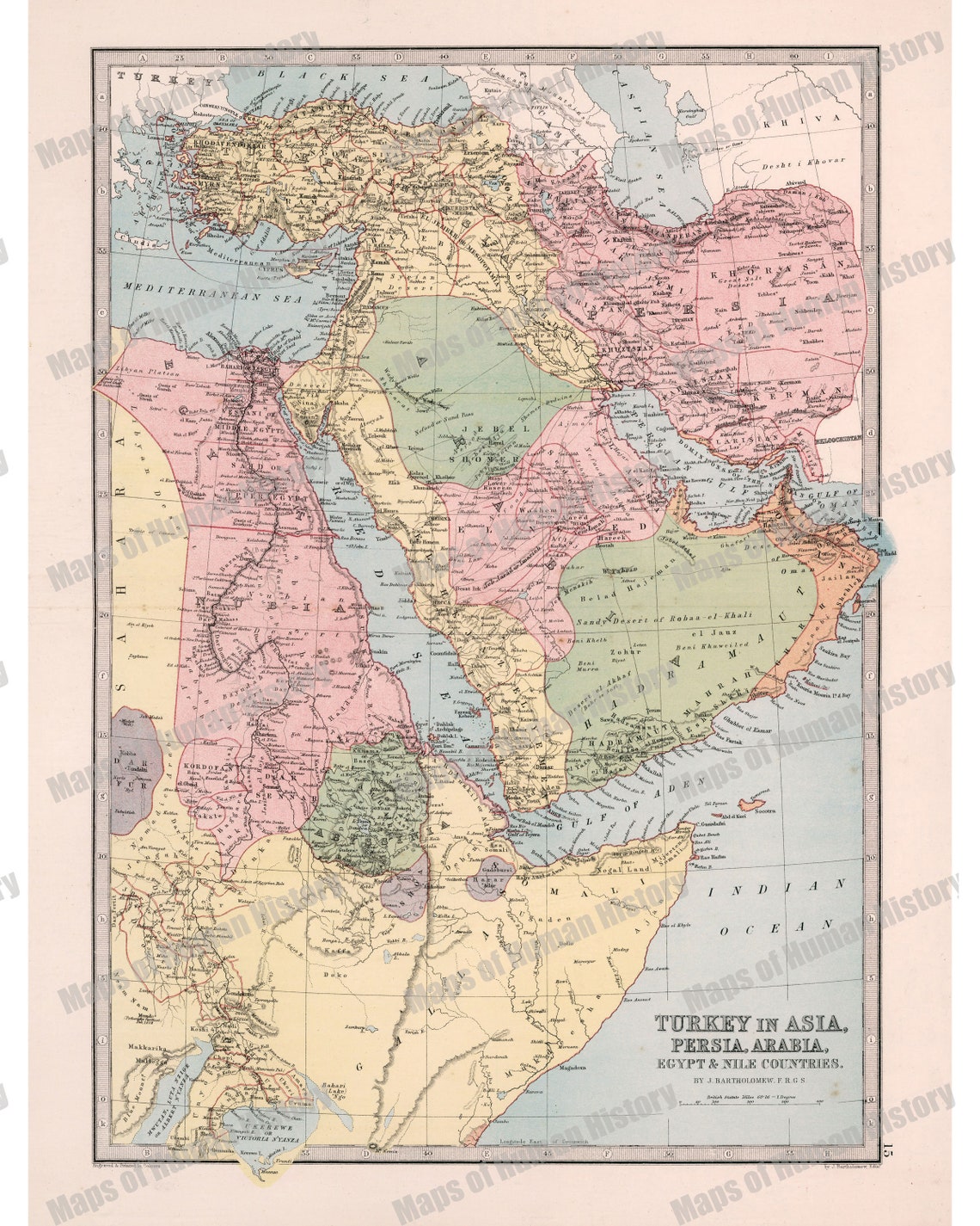 Old Turkey and Egypt Atlas Digital Map Print Digital Download ...