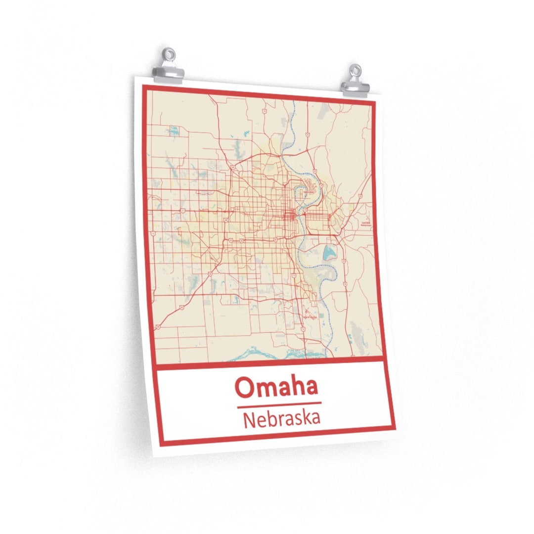 Retro Omaha Nebraska Street Map Poster & Canvas Print - Etsy