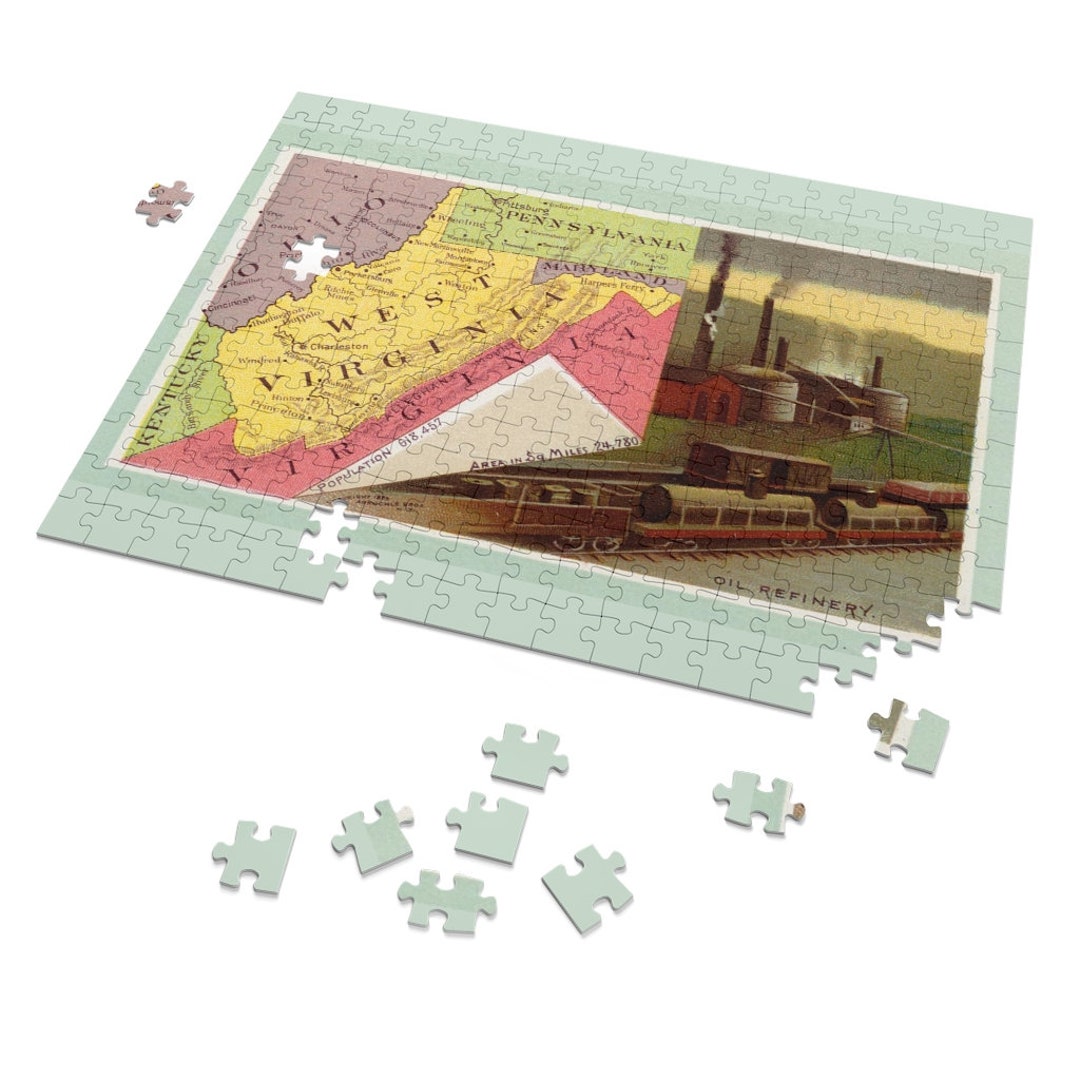 Vintage West Virginia Jigsaw Puzzle 252 Pieces Historic Map ...